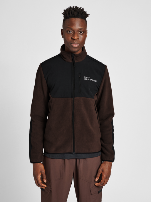 HALO HALO BLOCKED ZIP FLEECE - JAVA | newlinehalo.dk